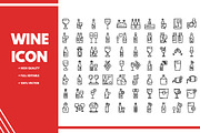 70 Wine Line Icon, an Outline Icon by Bloodline