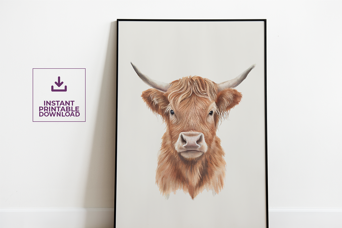 Highland cattle Printable poster, an Animal Illustration by ...