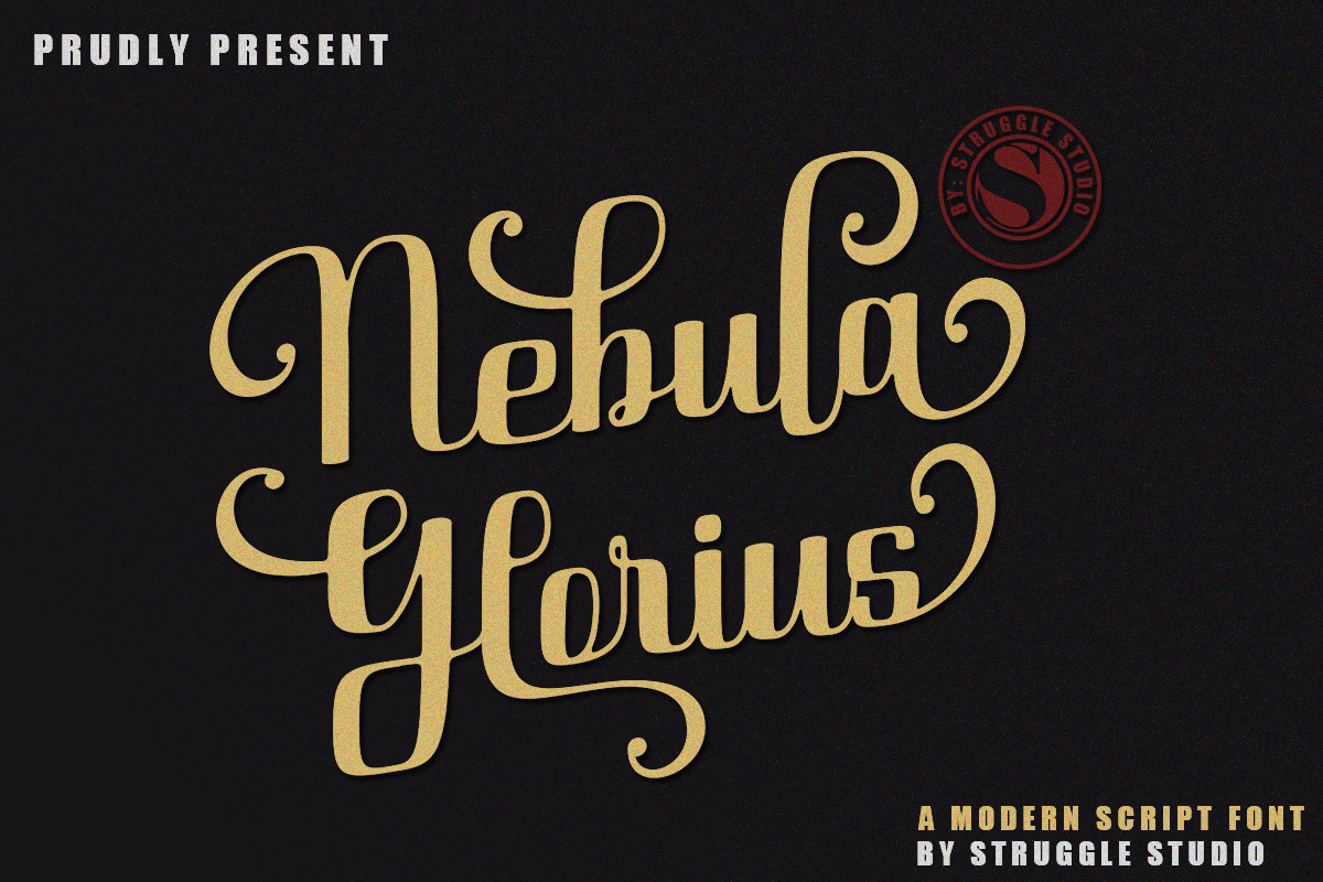 Nebula Glorius, a Script Font by Struggle Studio