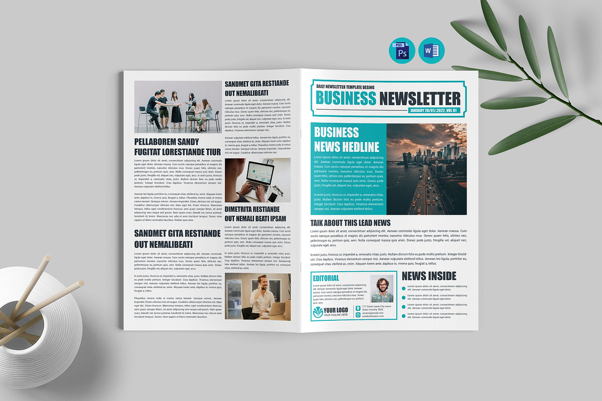 Newsletter template, a Stationery Template by Ultimate Template Shop