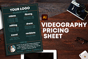 Videography Pricing Sheet, a Templates & Theme by Cornfield Studio