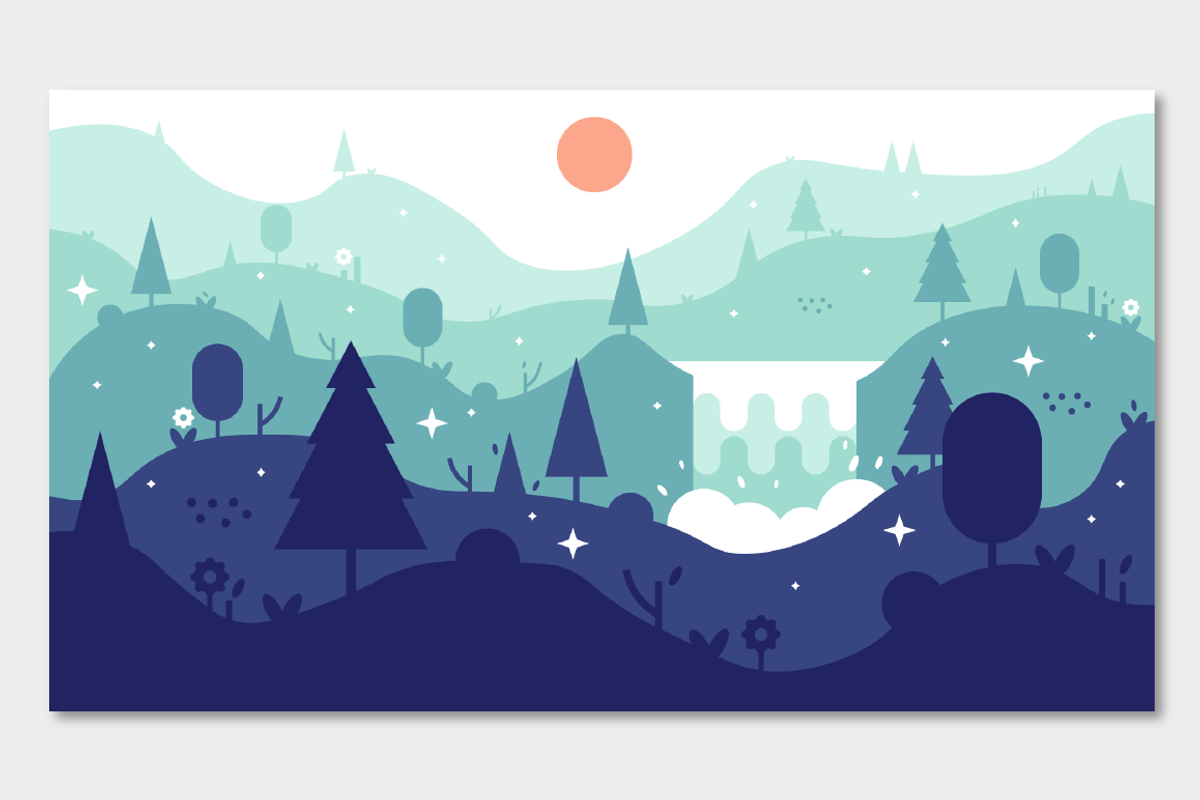Landscape Vector Flat Design Bundle, an Illustration by irohdesign