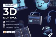 Podcast 3D Icon Pack, an Object 3D Model by Rishsketch