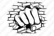 Punching Fist Through Brick Wall, a Texture Graphic by Christos Georghiou