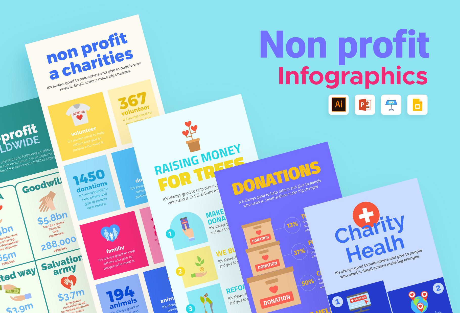 Farview Nonprofit Infographic Bundle, a Presentation Template by slidequest