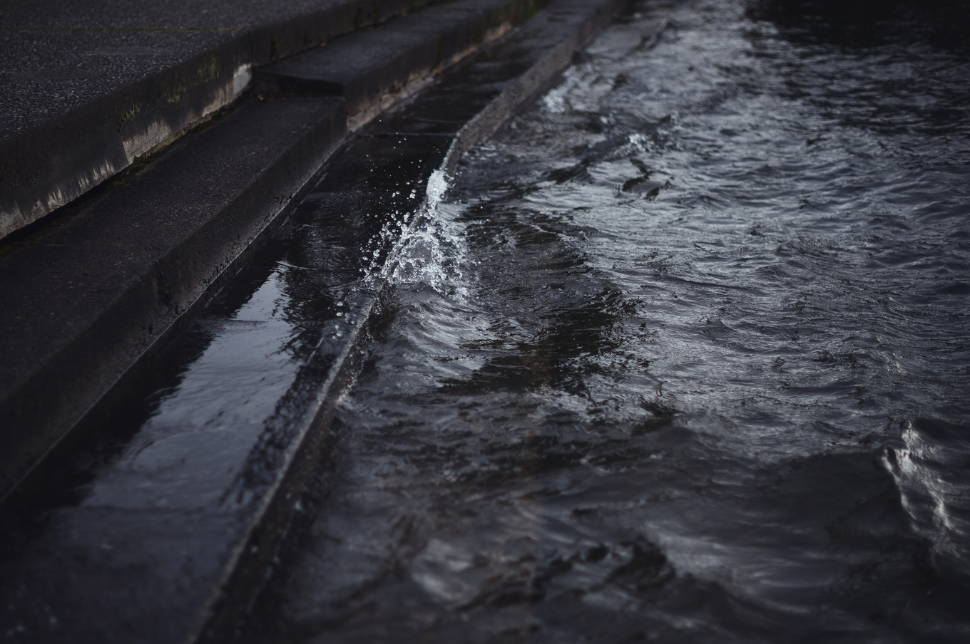Water Splashing onto Steps, a Nature Photo by k.tay | Creative Market