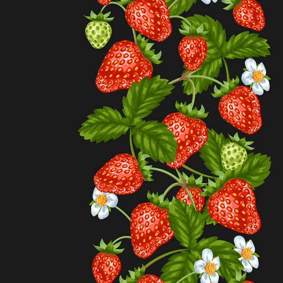 Patterns with red strawberries., a Pattern Graphic by incomible