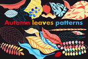 Multi-colored autumn leaves pattern, a Pattern Graphic by Tanor