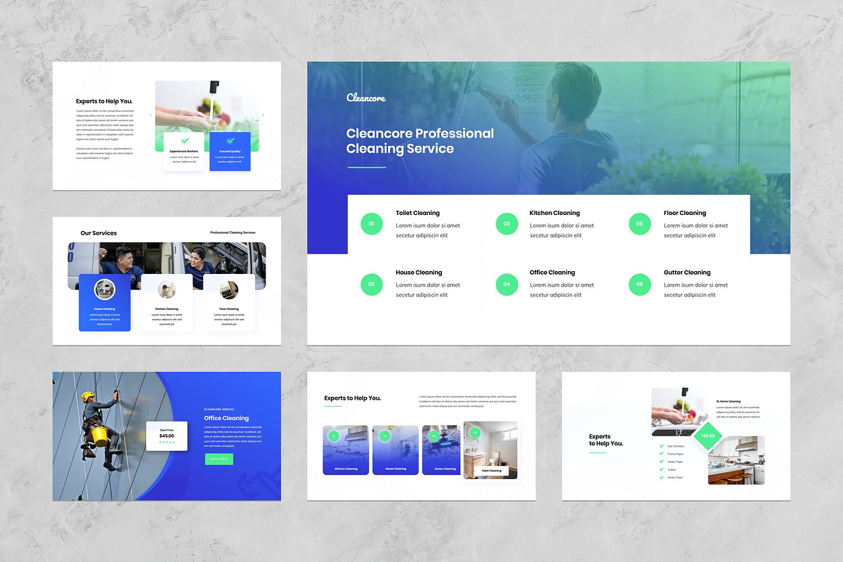 Cleaning Powerpoint Presentation, a Presentation Template by Flat Icons