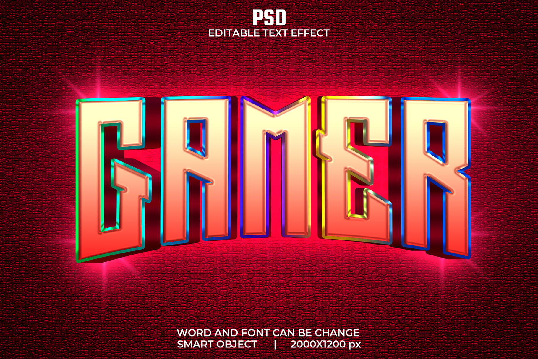 Gamer 3d Editable Psd Text Effect, a Layer Style Add-On by bdrobin