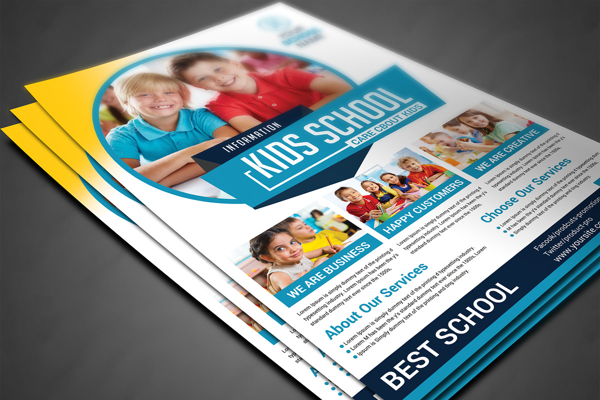 Junior School Education Flyer, a Flyer Template by AfzaalGraphics