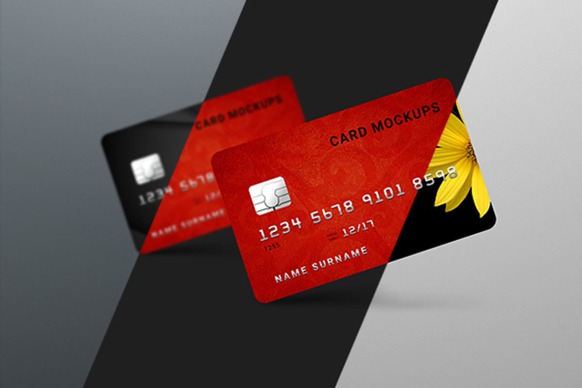 7 Credit Card Mock-Ups / Bank, a Mockup by shaman