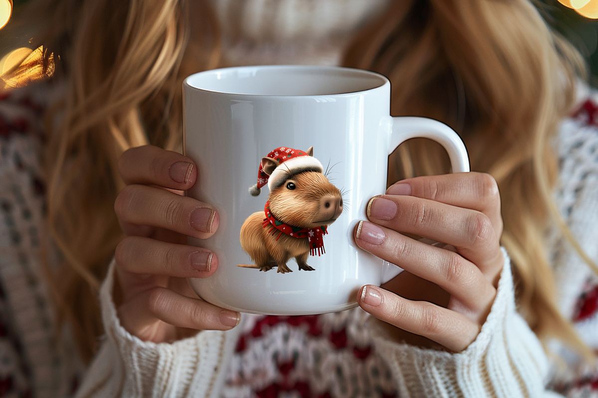 CUTE CHRISTMAS CAPYBARA CLIPART, an Animal Illustration by Daring Digies