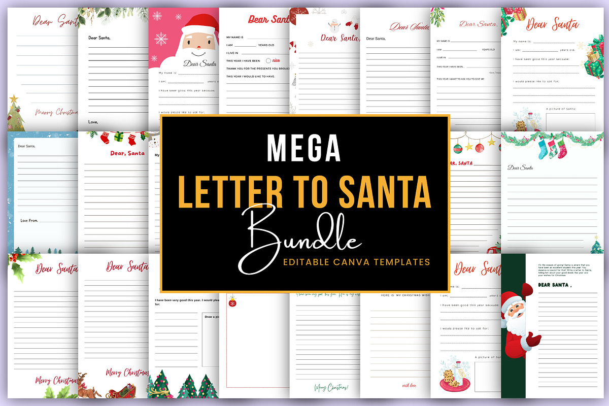 Mega Letter to Santa Bundle Canva