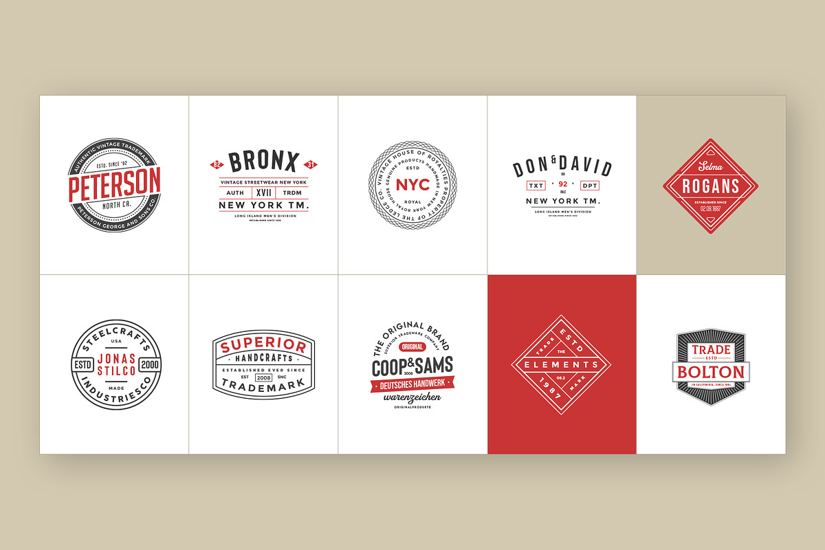 50 Retro Modern Logos Vol.1, a Branding & Logo Template by Graphicdome