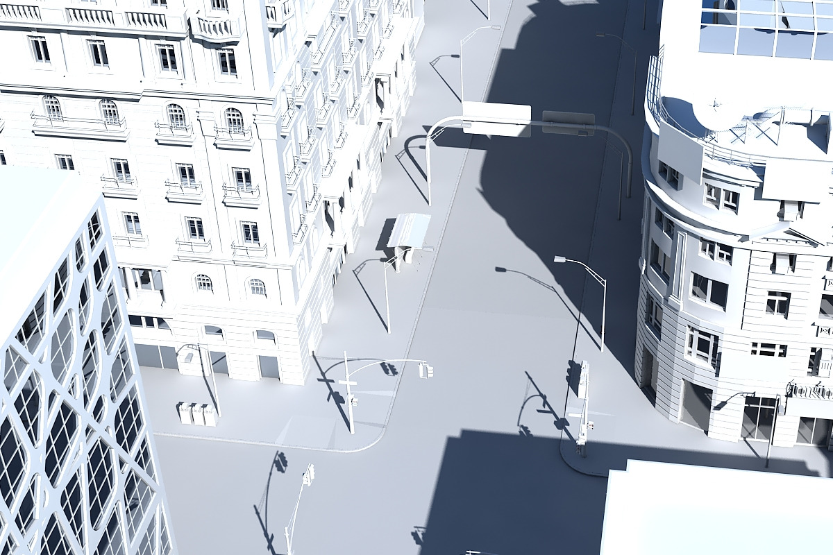 City Intersection 02, an Architecture 3D Model by Giimann