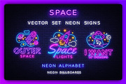 Space Neon Signs, a Decorative Illustration by Soifer Design