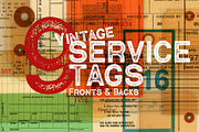 9 Vintage Service Tags, Front & Back | Creative Market