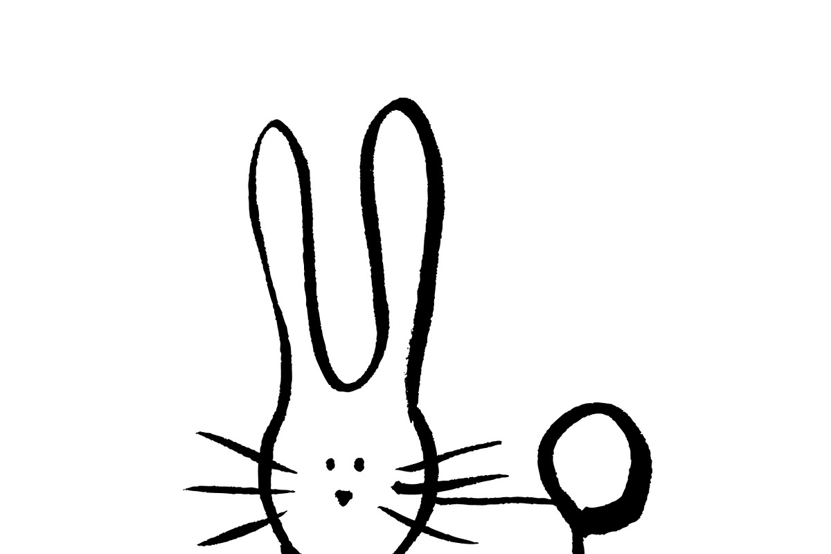Ink rabbit sketch, an Animal Illustration by Irene Loal