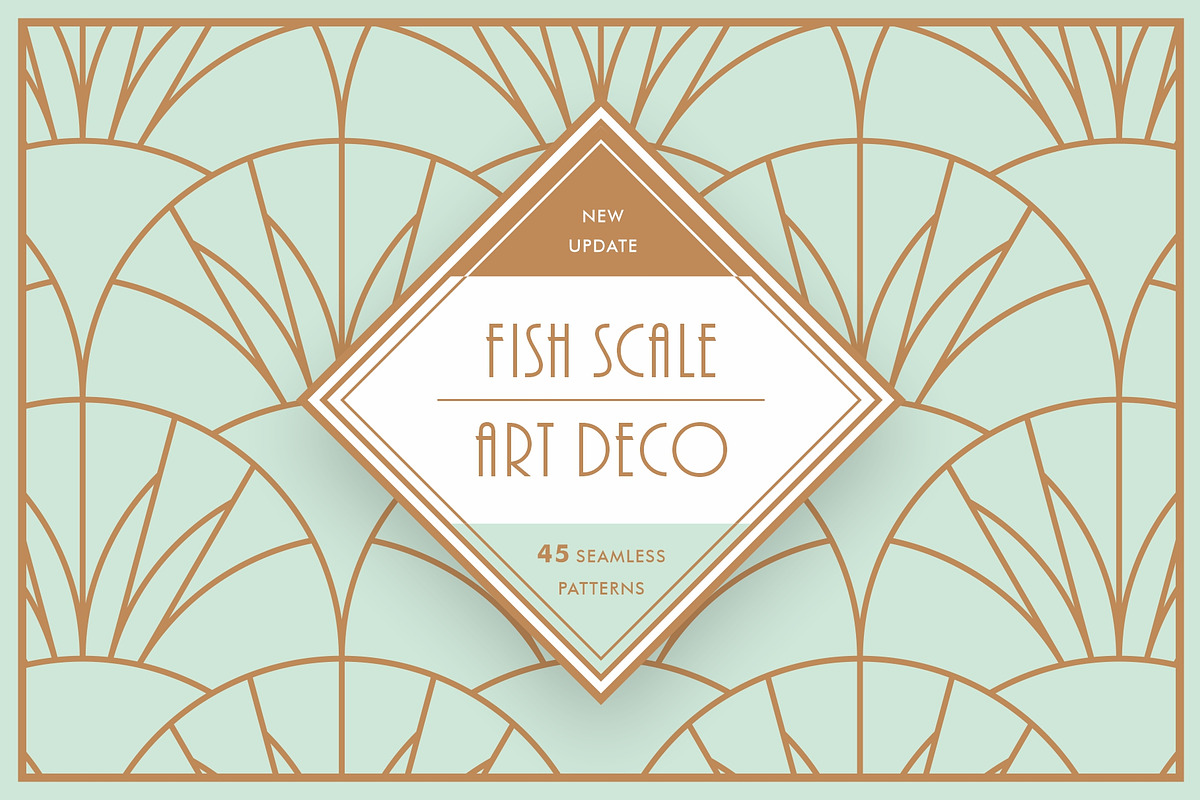 Fish Scale Art Deco Patterns, a Pattern Graphic by tifftuff