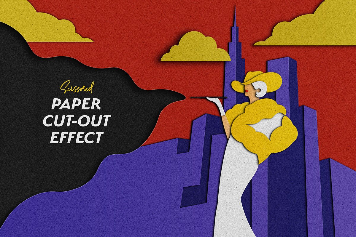 Scissored Paper Cut-Out PS Effect, a Layer Style Add-On by pixelbuddha.net