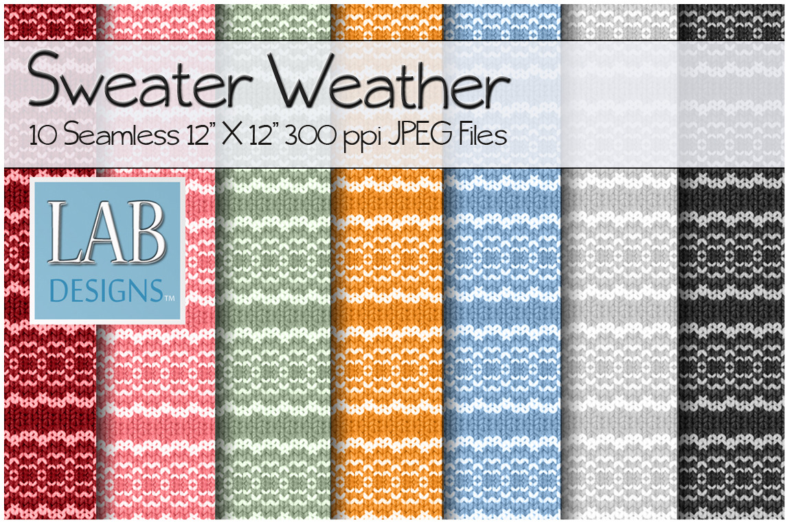 10 Seamless Sweater Pattern Textures, a Texture Graphic by Lab Designs