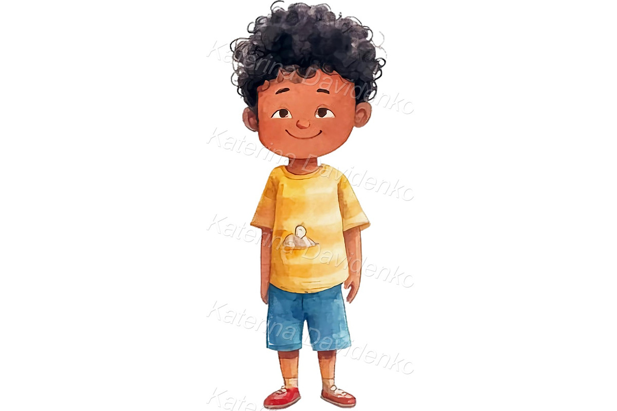 Watercolor cartoon kids PNG clipart, a Person Illustration by Bubert Art