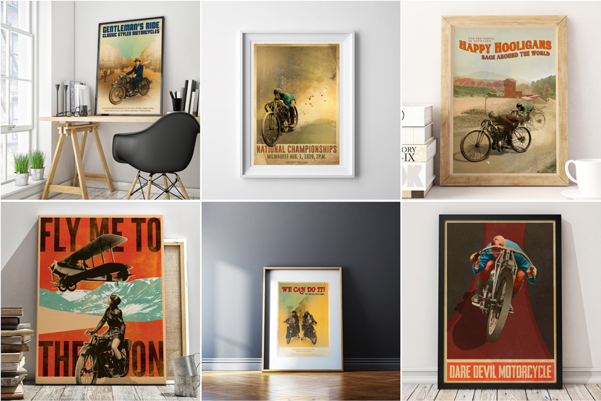 6 posters with editable text, an Illustration by Liviu