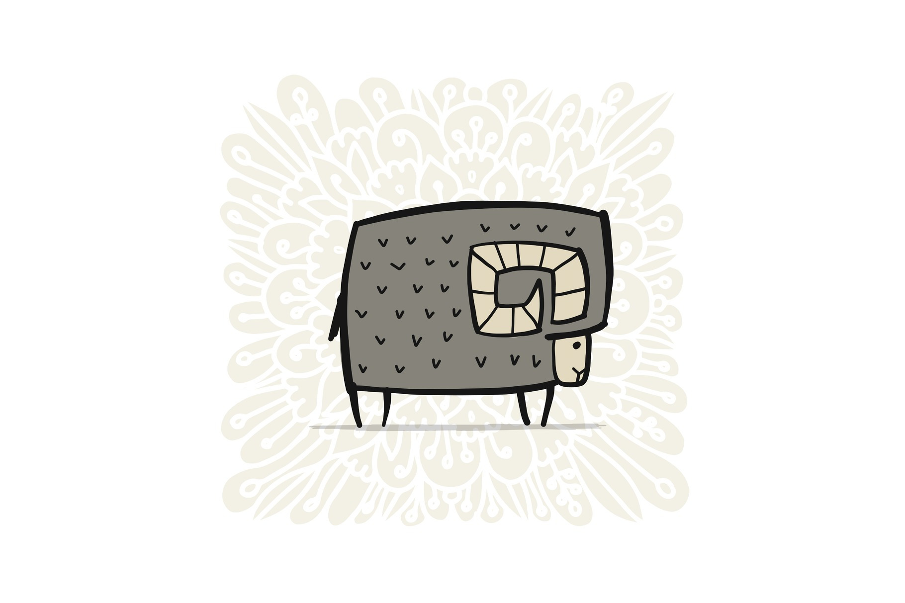 Cute ram, simple sketch for your design, an Animal Illustration by ...