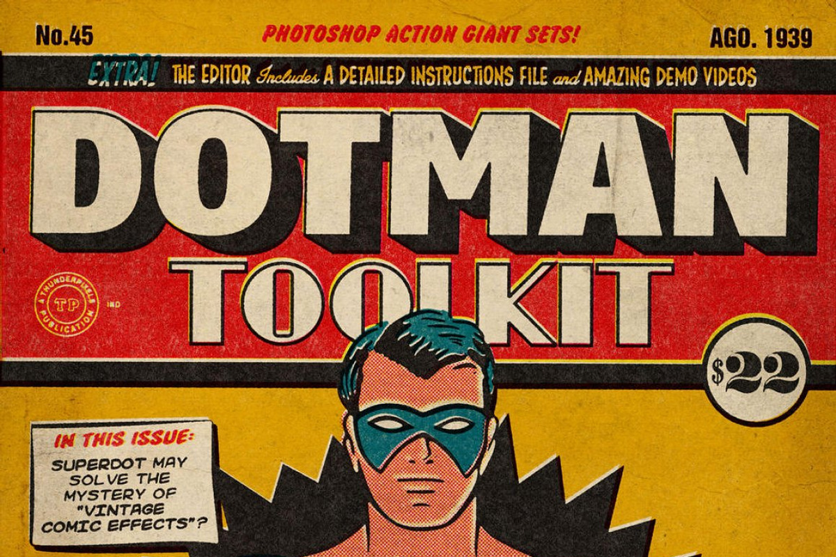 DotMan ToolKit Vintage Comic Effects, an Action Add-On by Thundr Co.