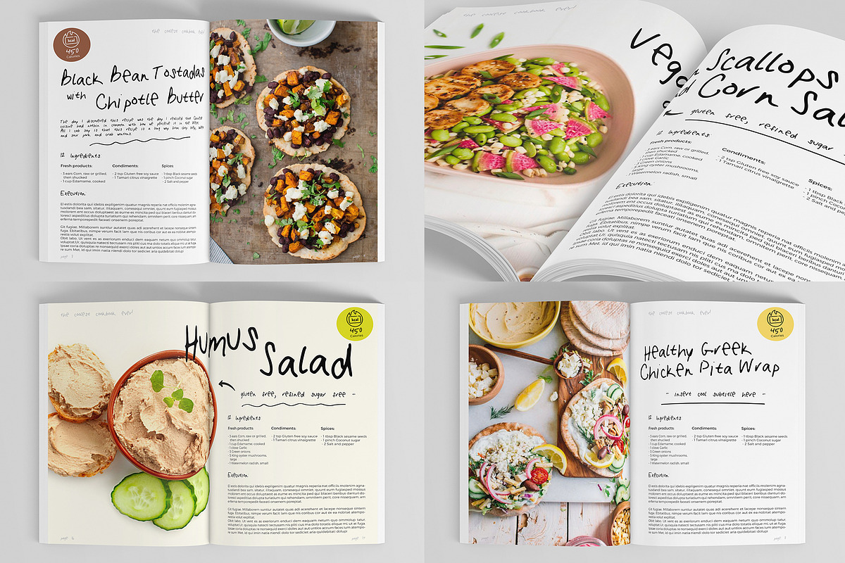 3 Magazines Recipes CookBooks Combo, a Magazine Template by DeLaGranSiete