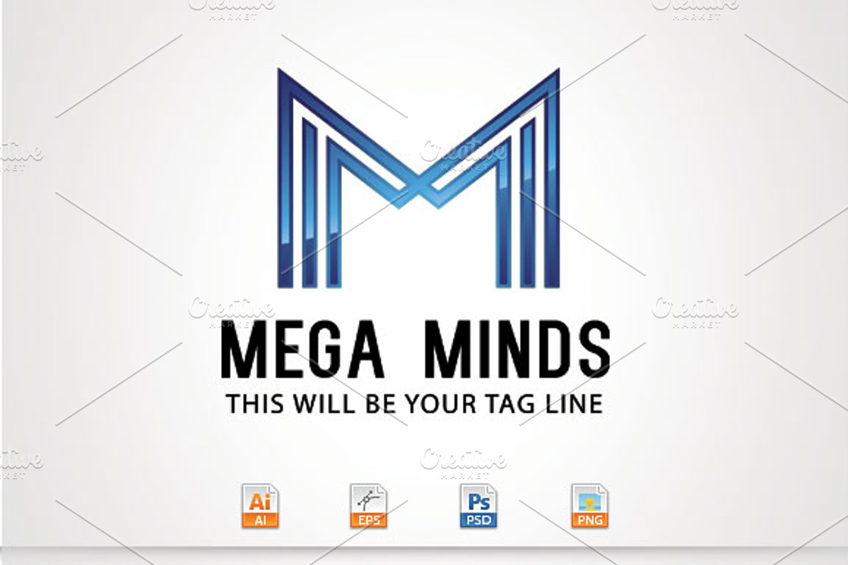 Mega Minds,M Letter logo, a Branding & Logo Template by stock6design
