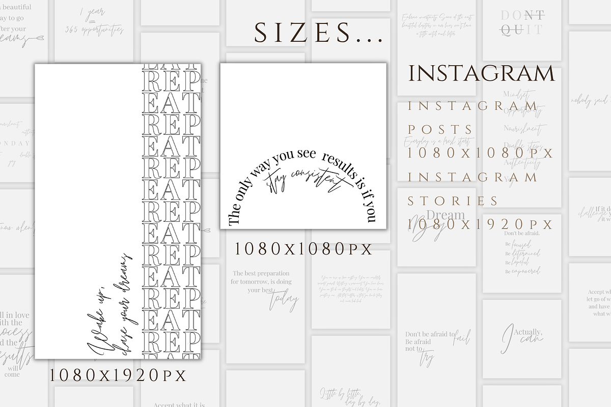 Motivation Quote Canva Template Pack, a Social Media Template by ...