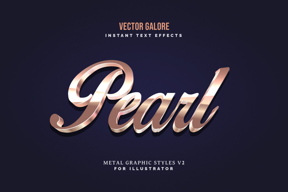 Metal Graphic Styles for AI vol.2, a Layer Style Add-On by Vector Galore