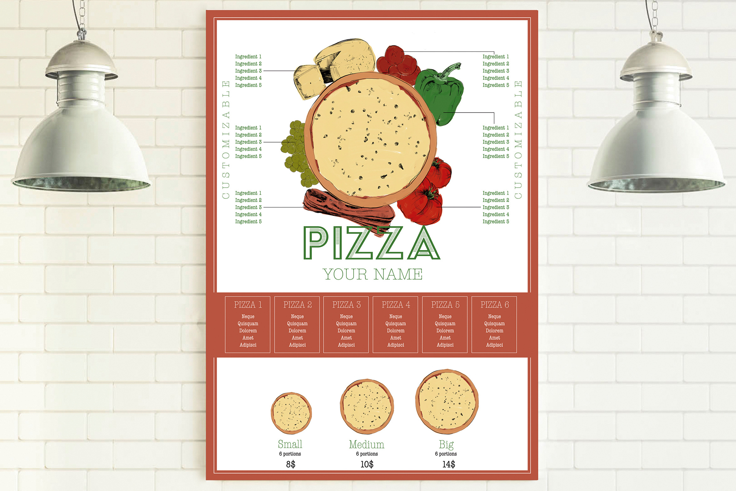 Poster Pizza Menu, a Flyer Template by McLittle Stock | Creative Market