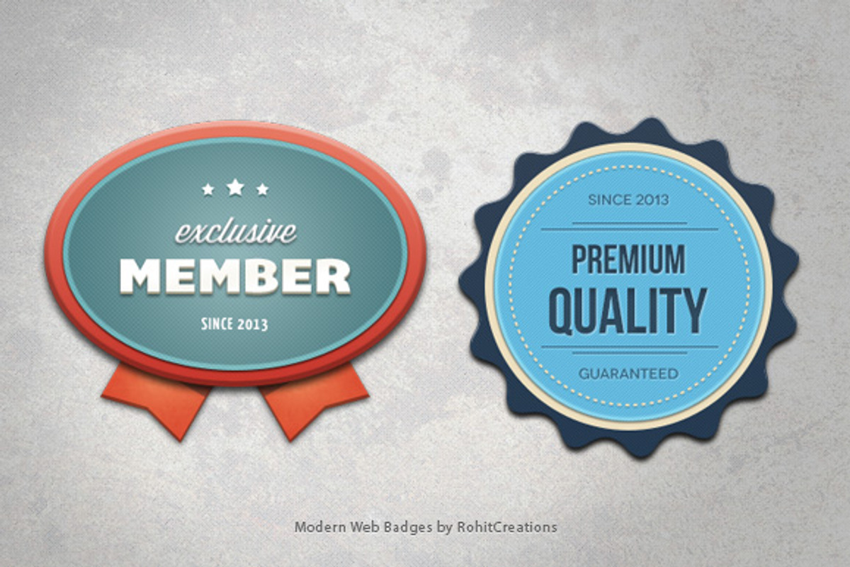 Modern Web Badges, an Object Graphic by WellMadePixel