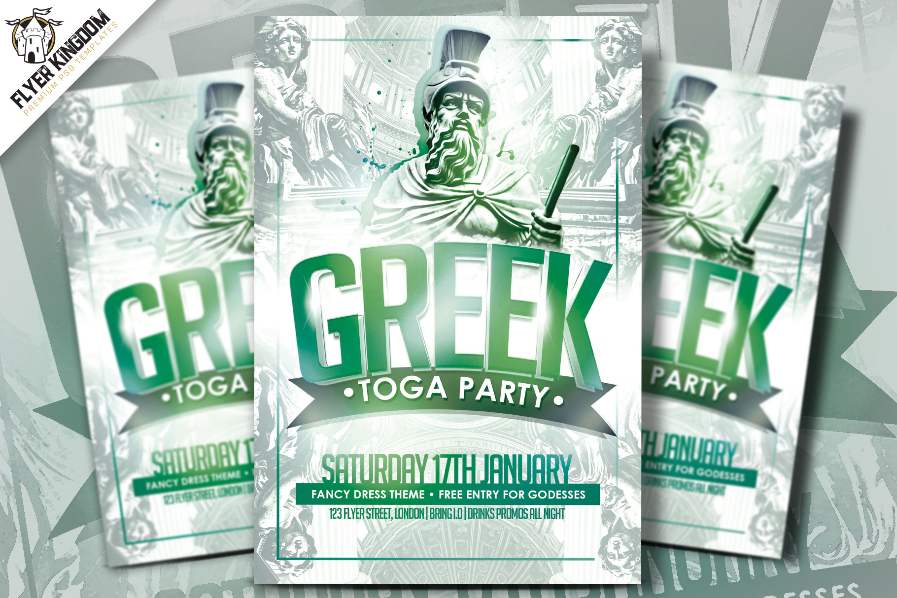 Greek Toga Party Flyer Template, a Flyer Template by FlyerKingdom