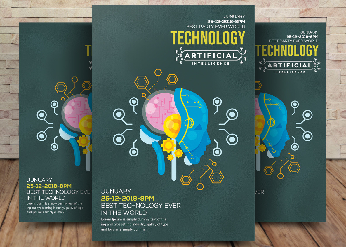Week Technology Flyer Template, a Flyer Template by graphicforest