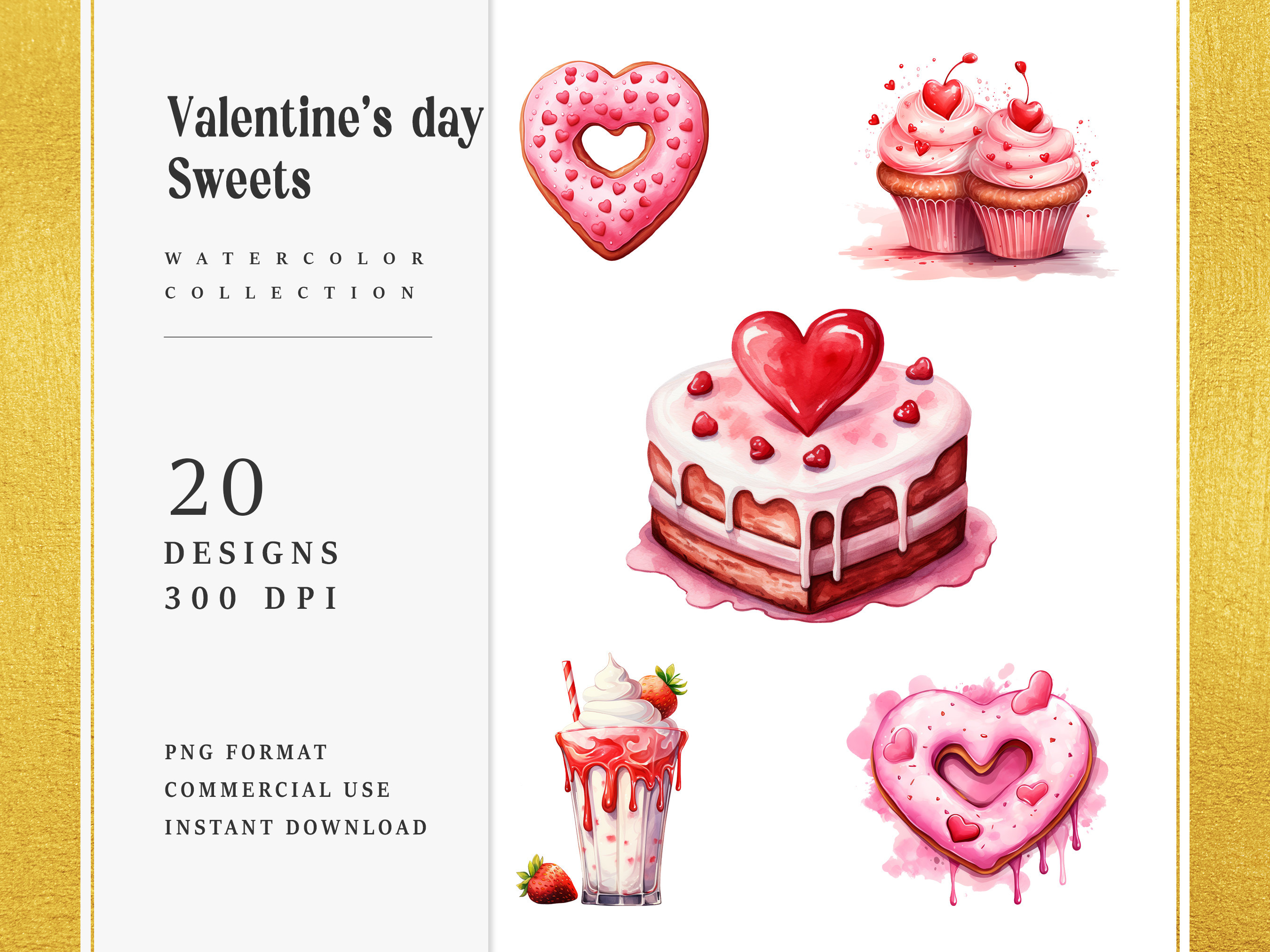 Valentine Day Sweets Clipart Bundle, an Object Illustration by Design ...