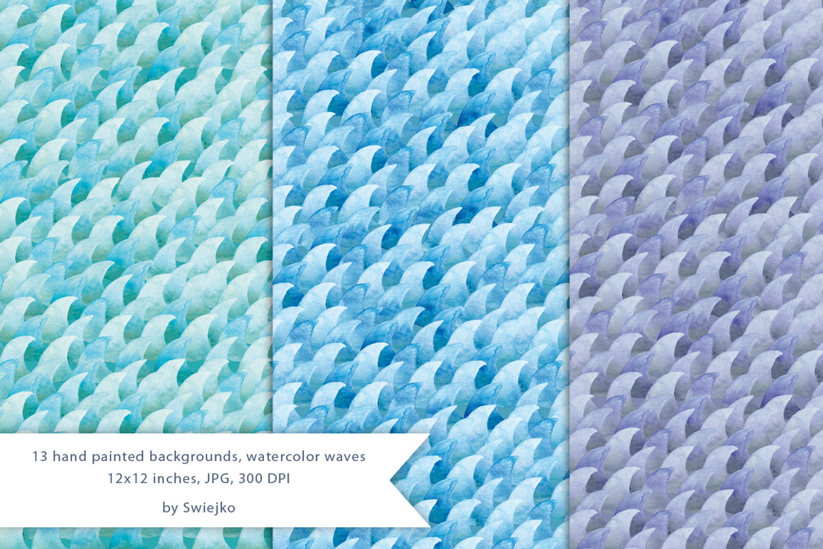 Watercolor Paper,Ocean Waves, an Illustration by swiejko