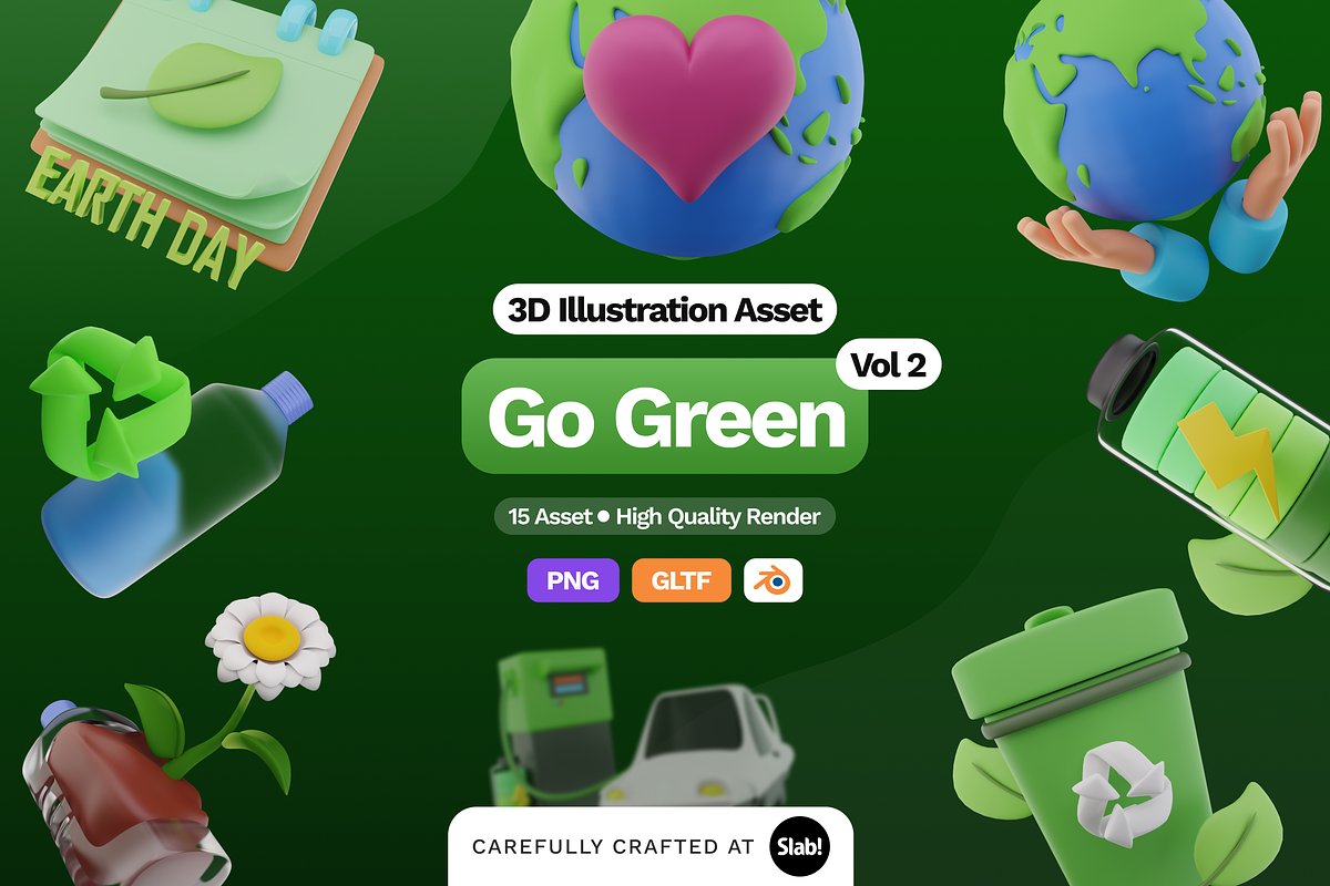3D Go Green Icon Vol 2, an Object 3D Model by SLAB! Design | Creative ...