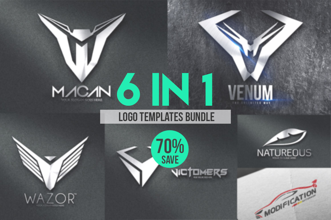 6 in 1 Logo Templates Bundle, a Branding & Logo Template by Micro Designs