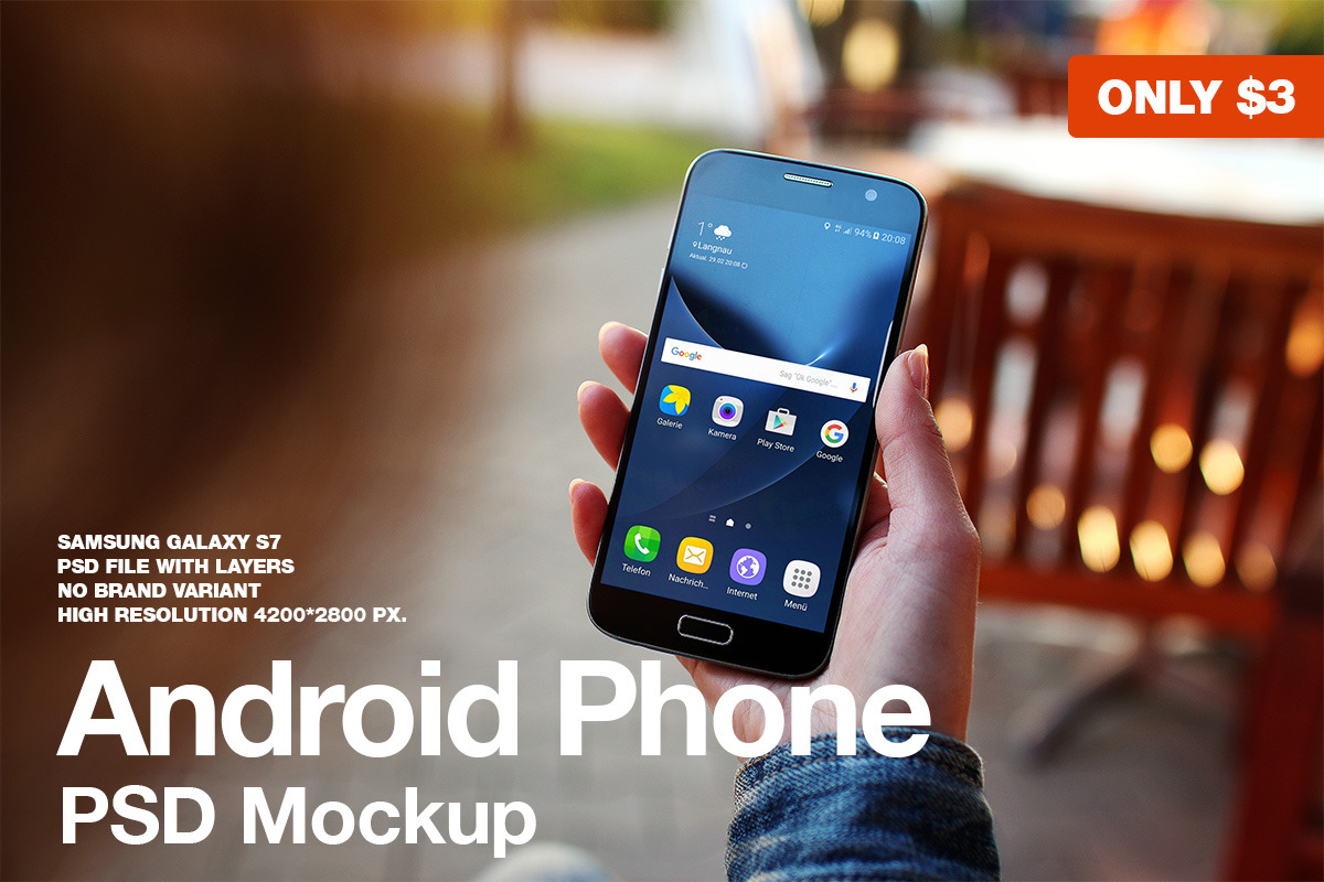 Android Phone PSD Mockup, an Android Mockup by StartMockups.com