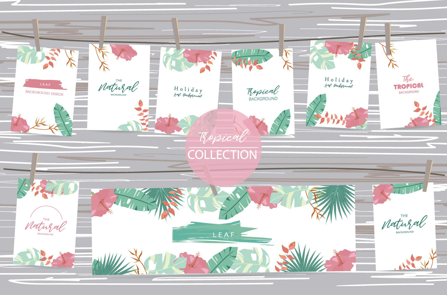 12 cute tropical design cards2#, a Card Template by Piixypeach ...