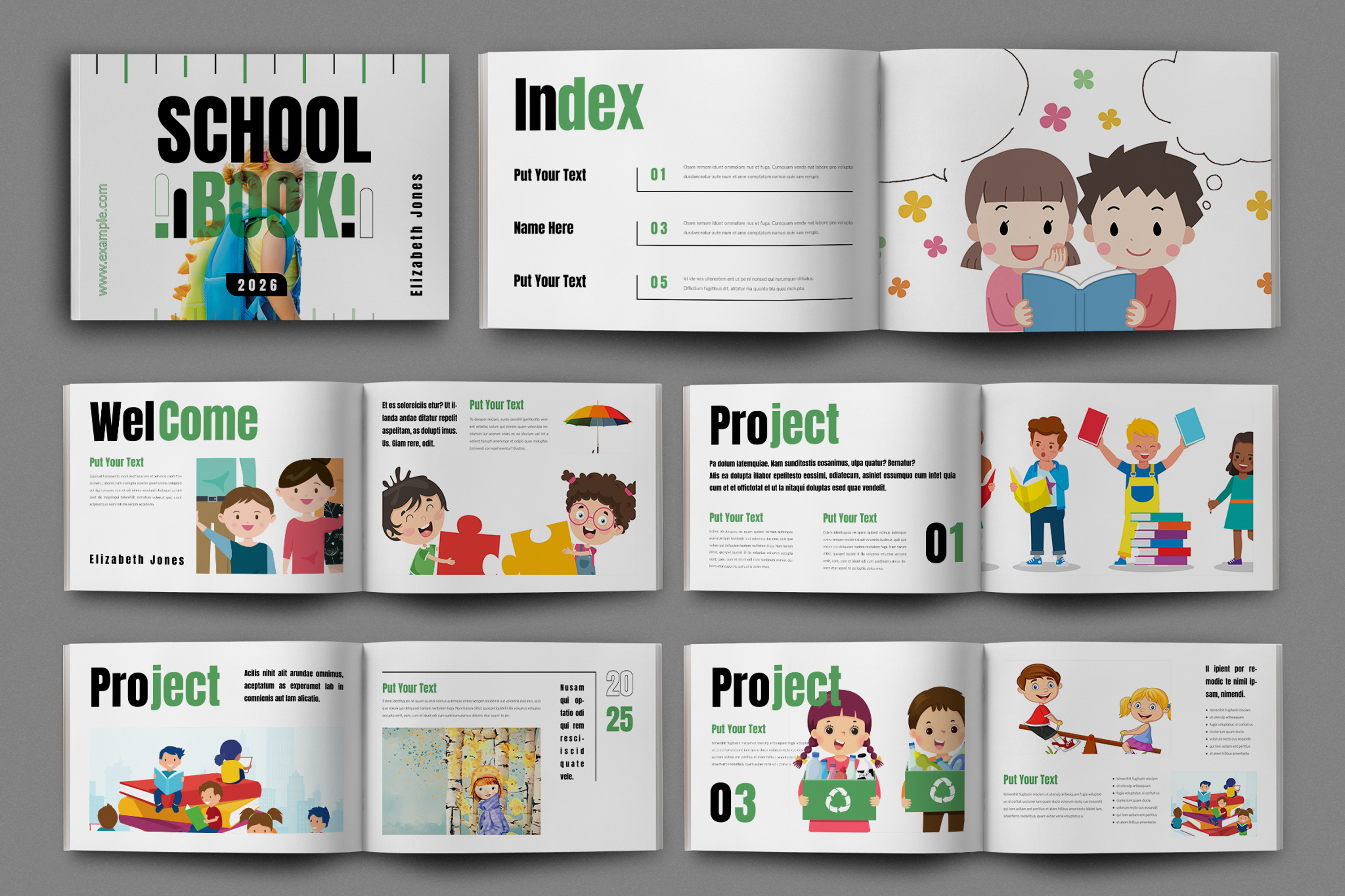 School Photo Book Layout | Creative Market