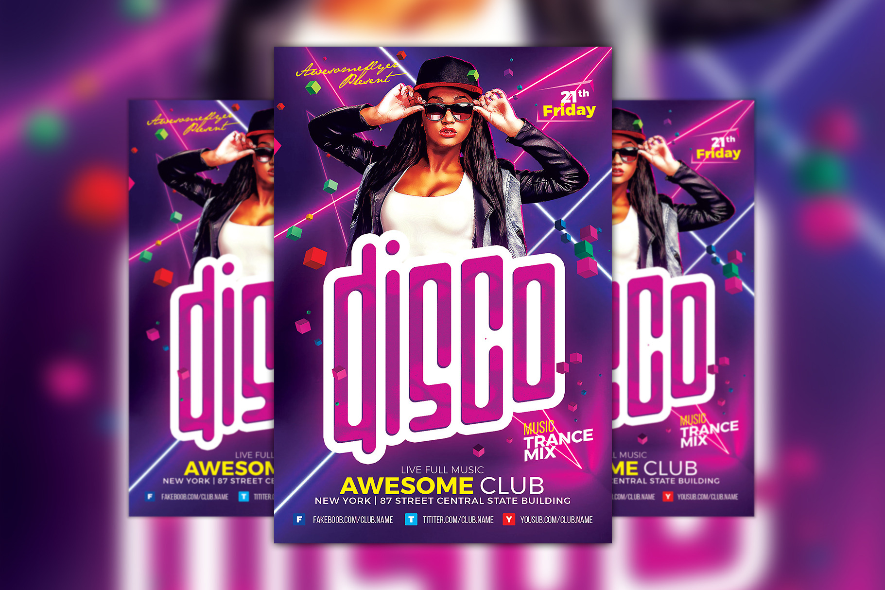Disco Party Flyer Template, a Flyer Template by Flyermind