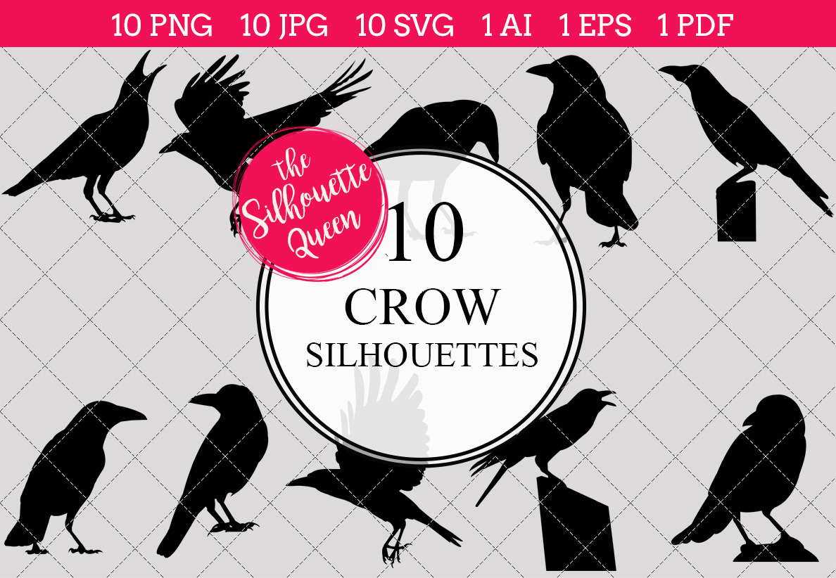 Crow Silhouette Clipart Vector, an Object Graphic by The Silhouette Queen