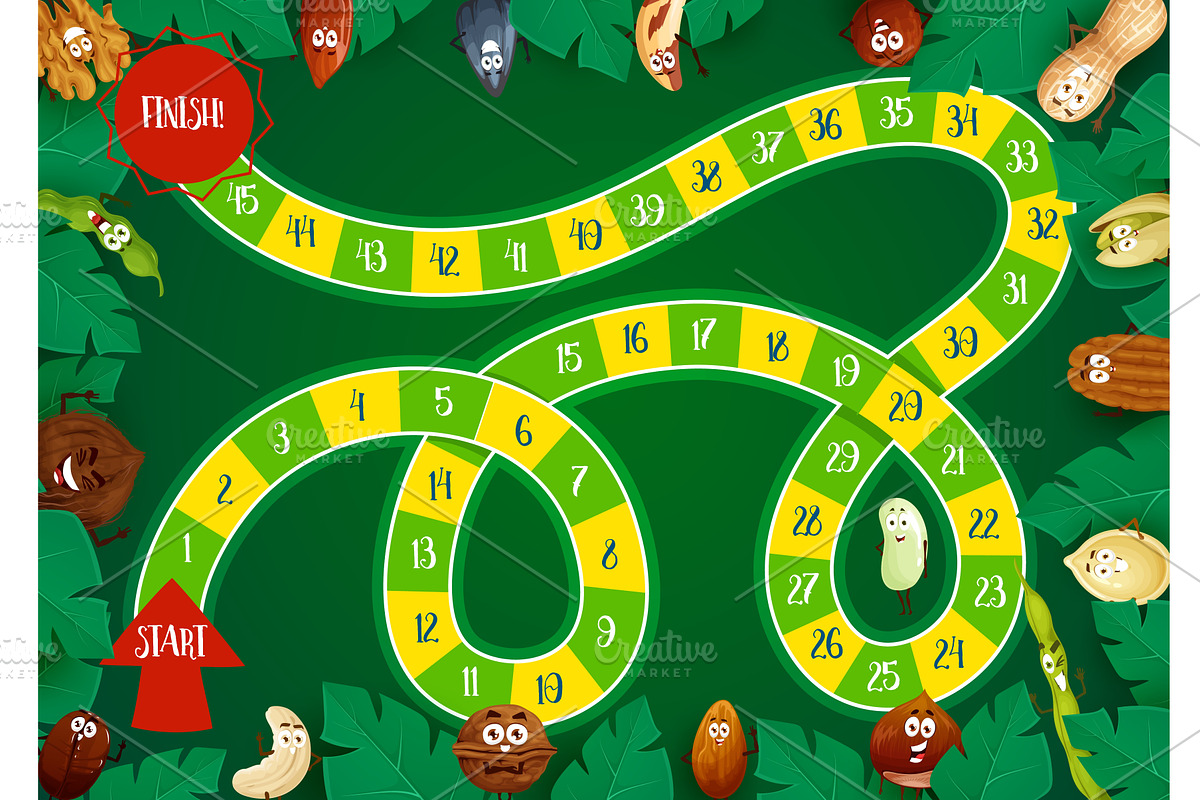 Kids board game, step template, an Education Illustration by Vector ...