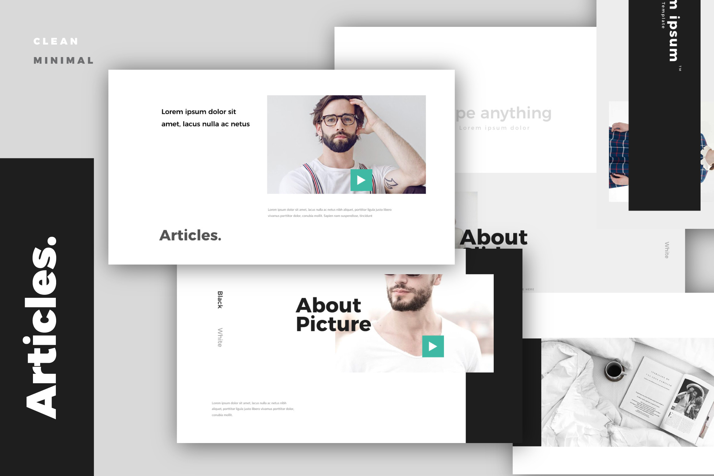 Articles. -Modern Minimal PPTX, a Presentation Template by Dirtytemp Studio