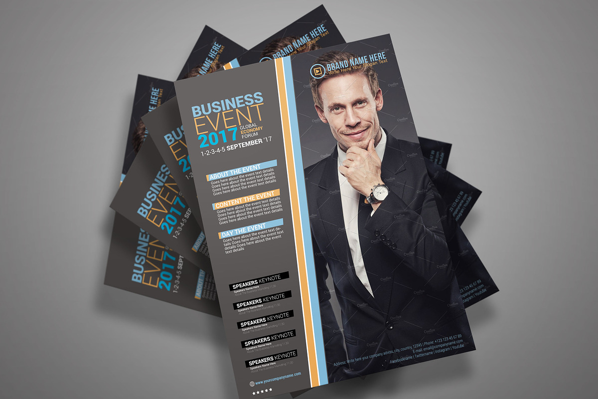 Business Event Flyer Template, a Flyer Template by Star Graphic Design